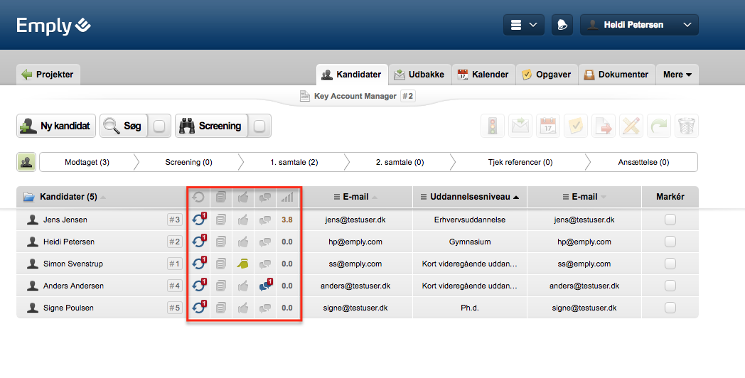 Kandidat evaluering – Emply