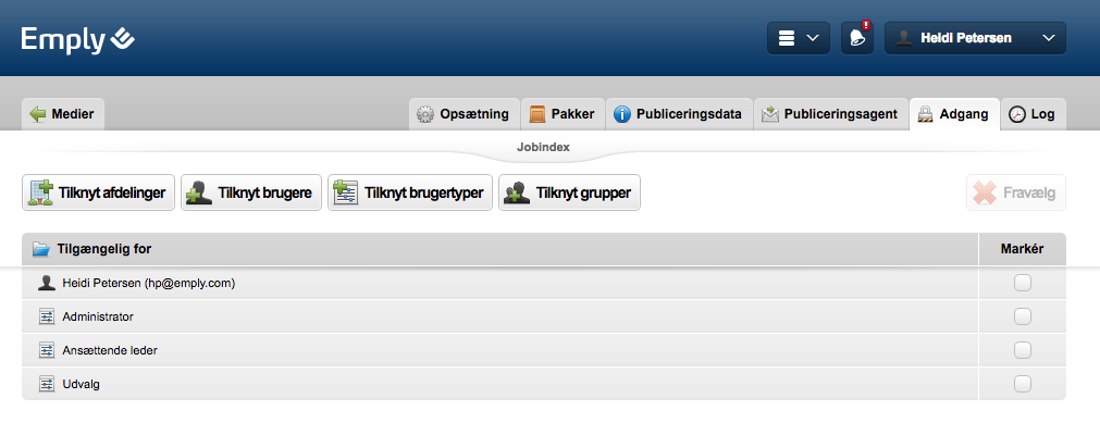 Medier > Adgang – Emply