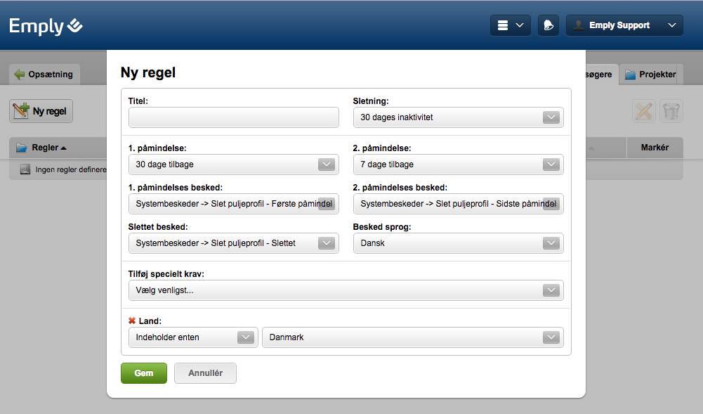 Datalagring – Emply
