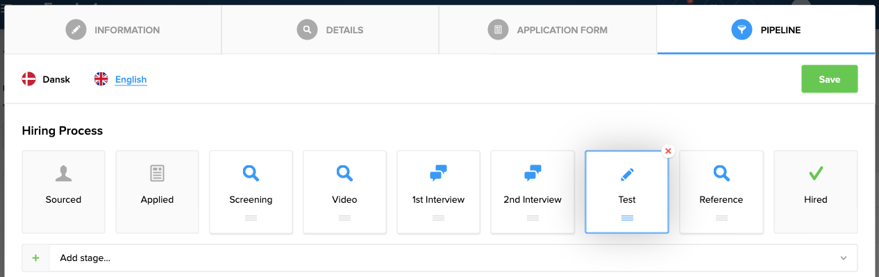 Create/edit recruitment template – Emply