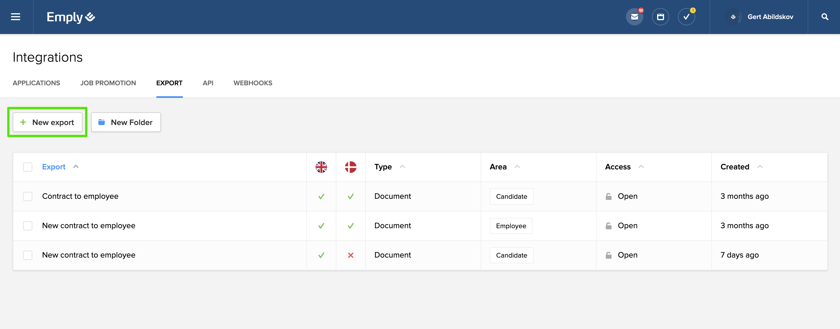 Create export file - Excel/CSV – Emply