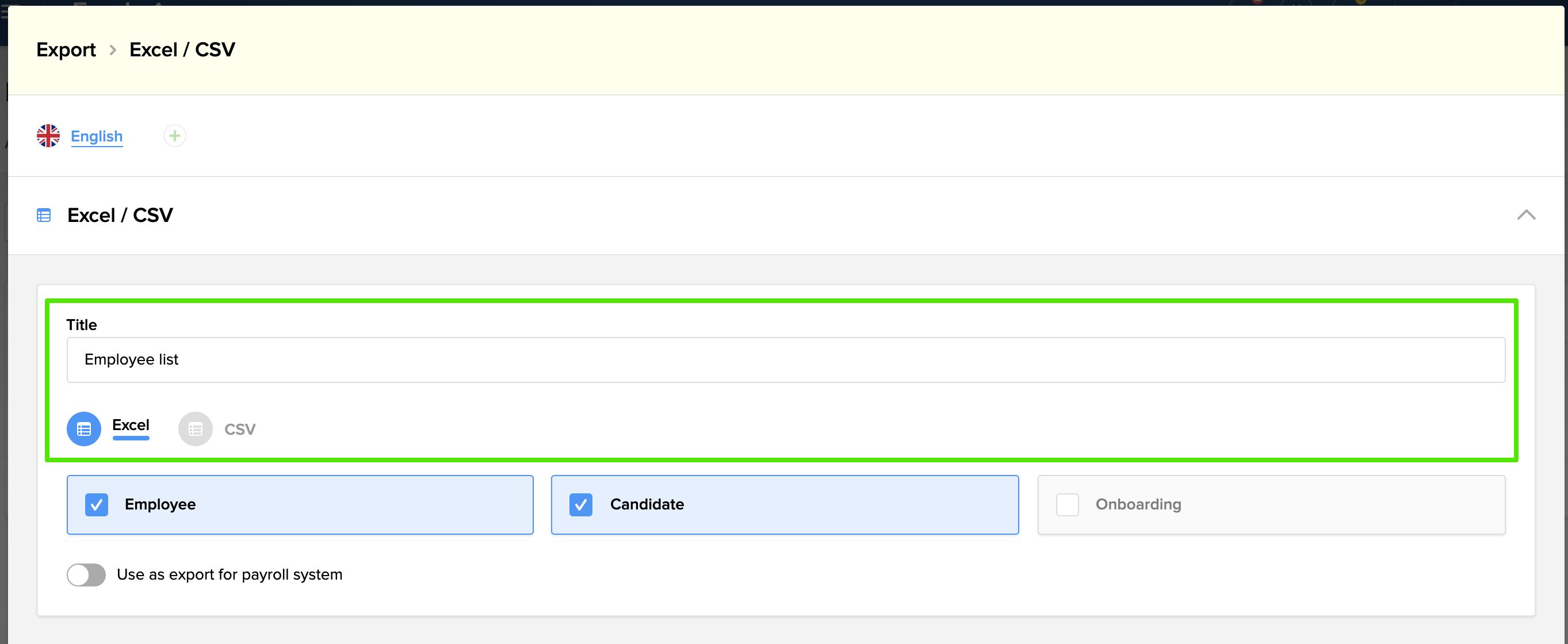Create export file - Excel/CSV – Emply