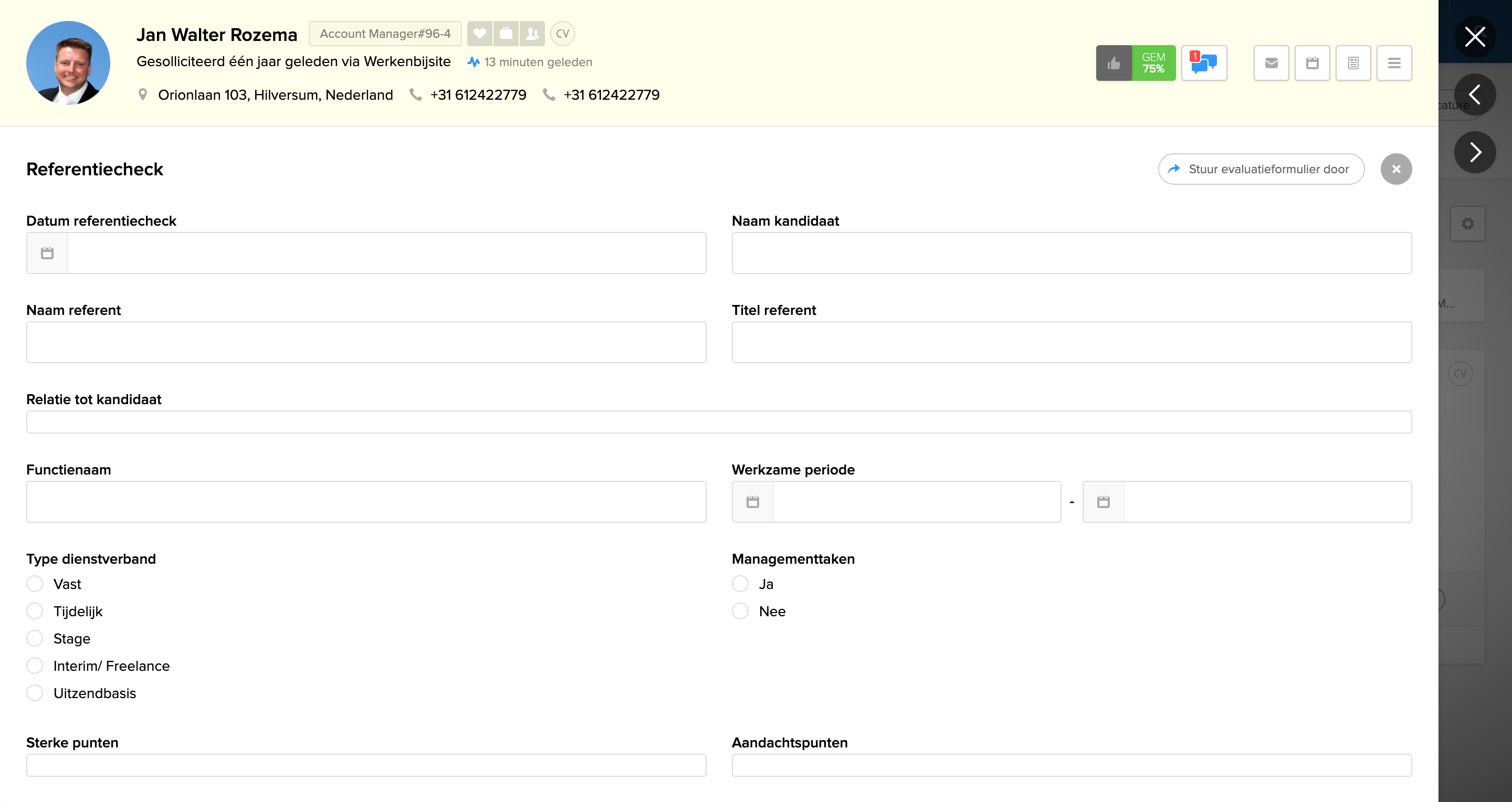 Vul een formulier in over een kandidaat – Emply