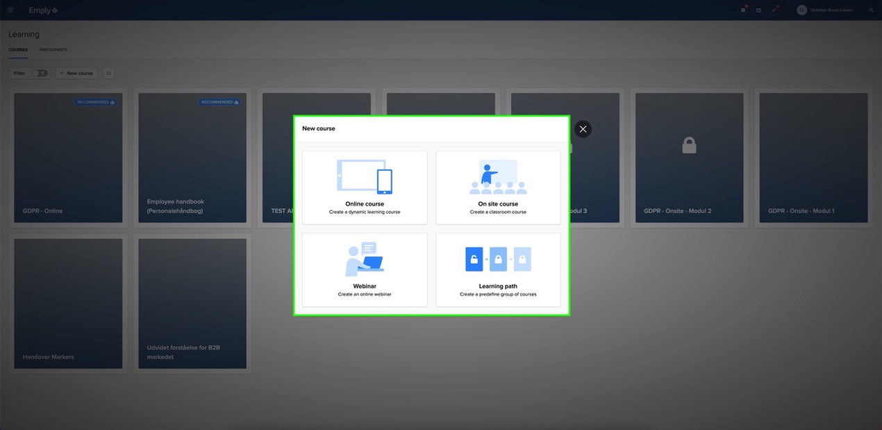 Create/edit learning path – Emply